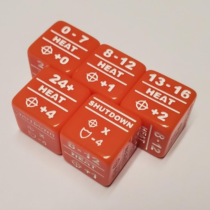 Amazon.com: 5X Heat Dice Compatible with Battletech to Track Attack ...