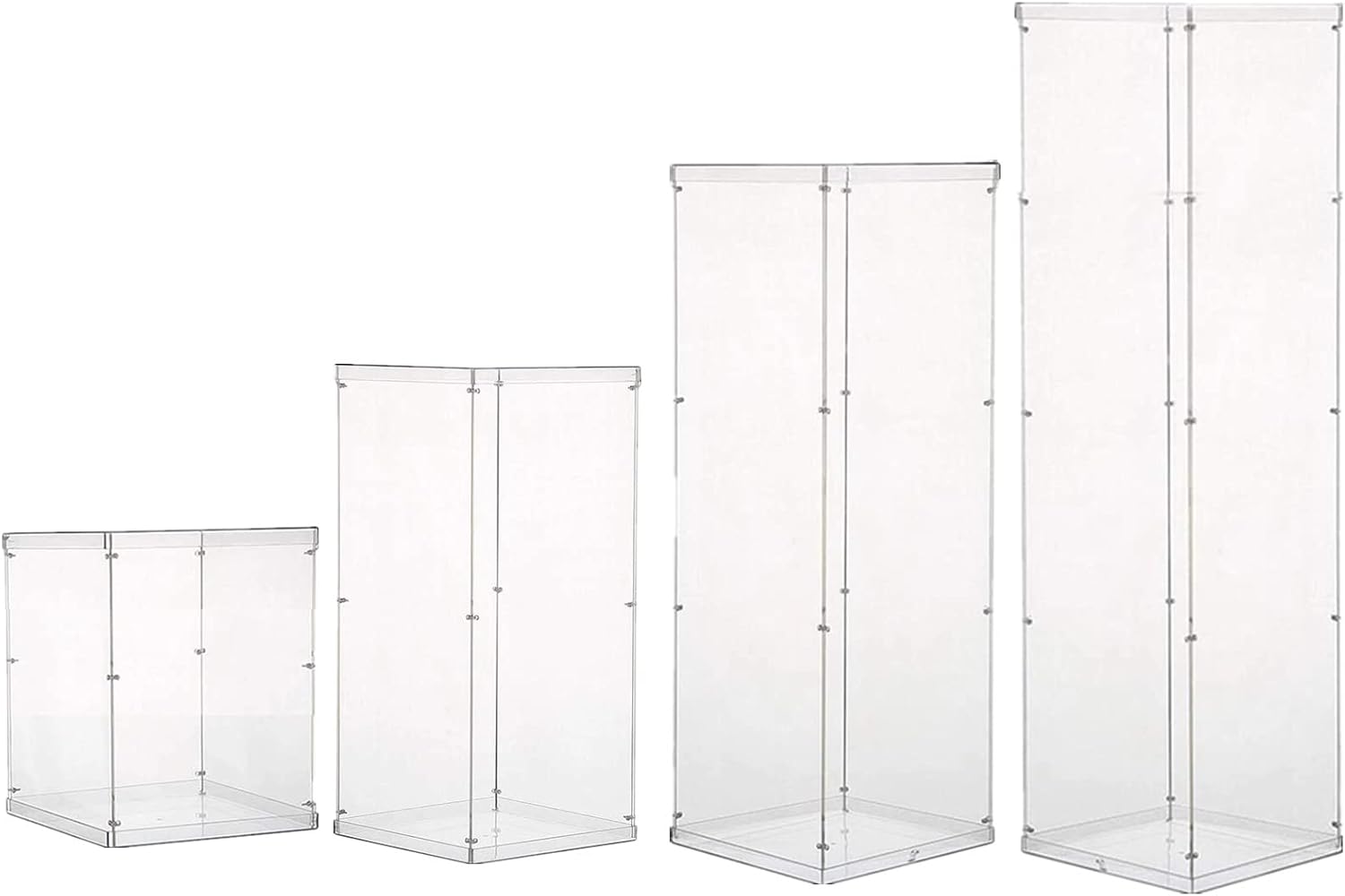 Amazon.com: YMJOINMX Clear Acrylic Display Box Set Of 4 Centerpieces ...