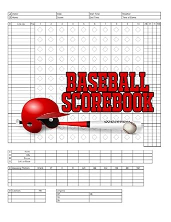 Baseball Scorebook: 100 Scoring Sheets For Baseball and Softball Games ...
