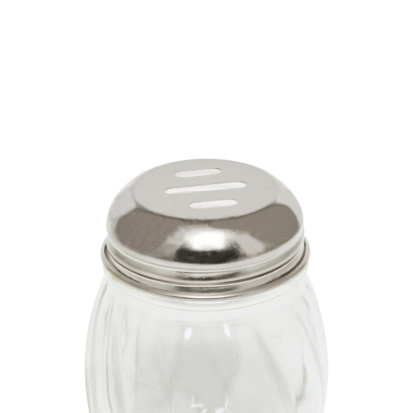 Snapklik.com : 6 Oz. Stainless Steel Slotted Swirl Glass Cheese Shaker ...