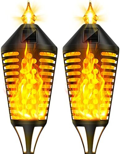 Navaris 2x LED Solar Edelstahl Gartenfackel - 9,1 x 91cm - Garten ...