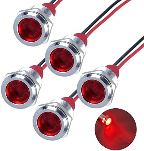 Amazon.com: Gebildet 5pcs LED Plastic Indicator Pilot Light AC/DC 12 ...
