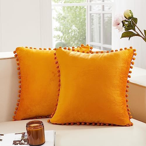 Amazon.com: Deconovo Fall Pillow Covers Velvet Throw Pillow Covers, Set ...