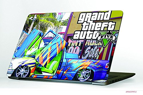 Amazowls GTA 5 pc video gaming laptop skin for video game lovers for 15 ...
