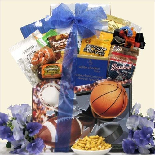 Amazon.com : Armchair Athlete: Father's Day Sports & Snack Gift Basket ...