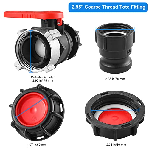 Snapklik.com : 75mm IBC Tote Tank Adapter Ball Valve, IBC Tote Valve, 2 ...