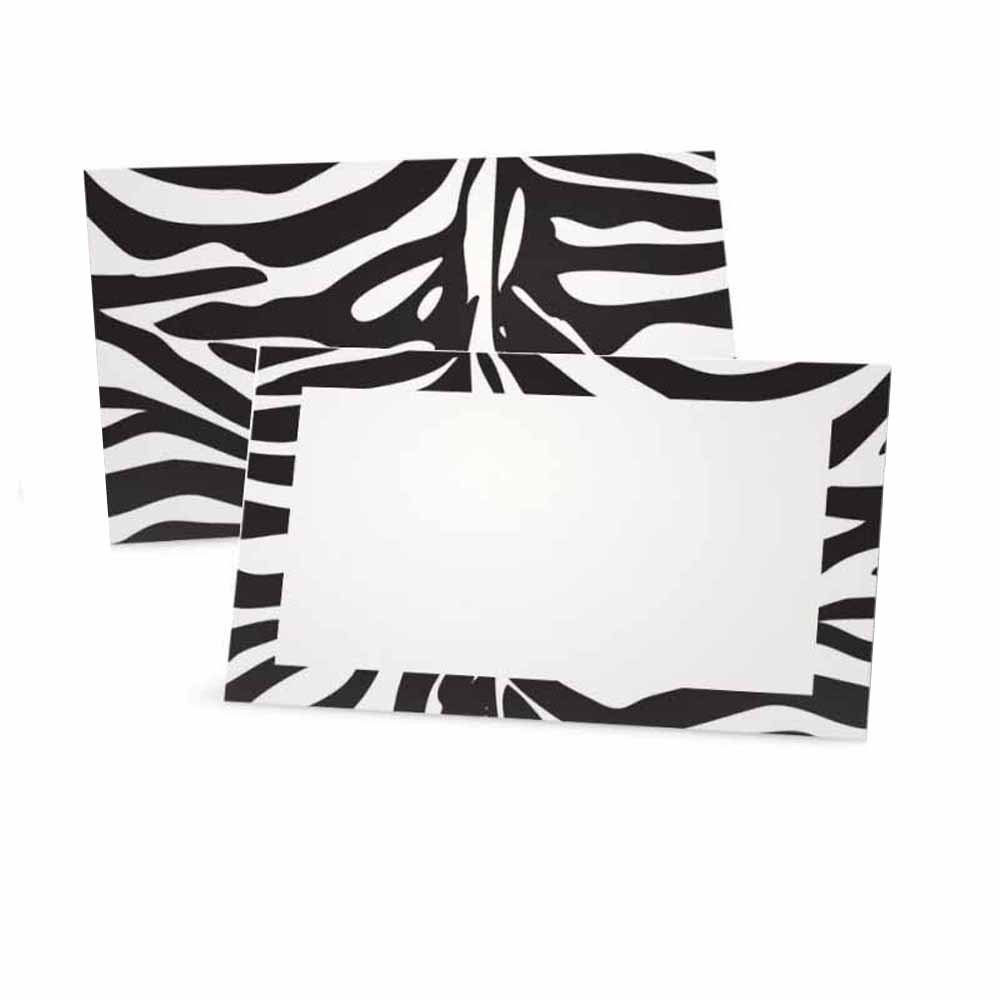 Amazon.com: Zebra Animal Print Place Cards - FLAT or TENT Style - 10 or ...