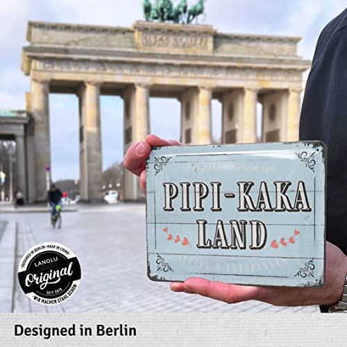 LANOLU Tin Sign PIPI KAKA Country Sign – Funny Toilet Sign – Funny ...