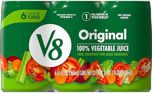 Amazon.com : V8 Original 100% Vegetable Juice, 11.5 fl oz Can (4 Cases ...