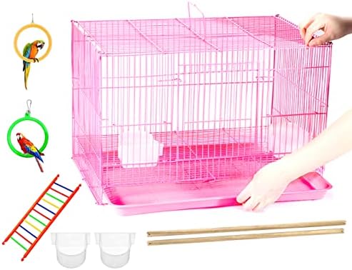 VAYINATO Iron (2 Feet - 24 Inch) Pink Color Birds Cage For Budgies ...