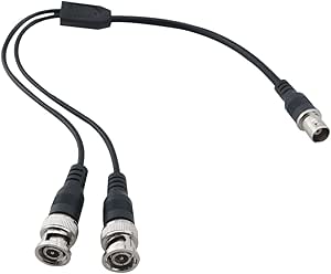 Amazon.com : JJHXSM 40cm Black BNC Splitter Cable Female to Dual Male Surveillance Video Cable ...