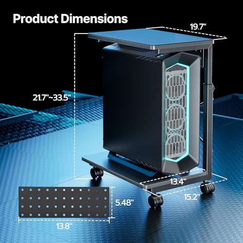 ARES WING Support de tour d'ordinateur réglable en hauteur, support de ...