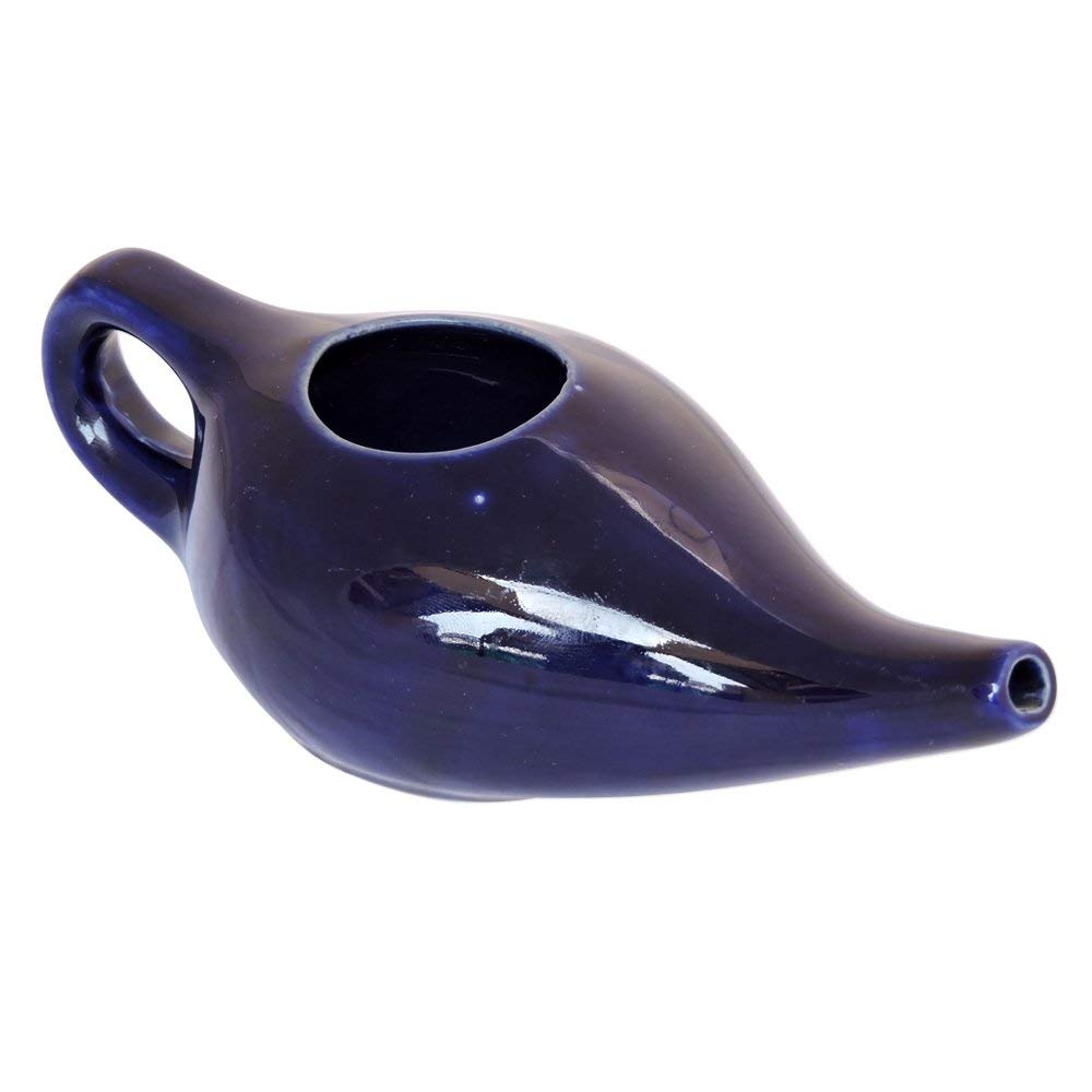Buy Ceramic Neti Pot for Nasal Cleansing with 10 Sachets of Neti Salt ...