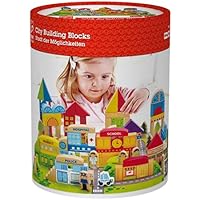 Hape 125PCs Wooden Building Blocks with City Map| Educational Learning ...