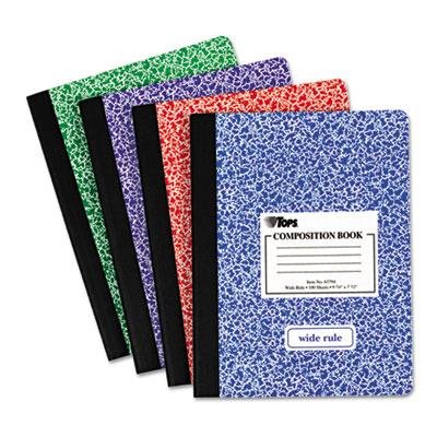 TOPS COMPOSITION BOOK W/HARD COVER, LEGAL RULE, 9-3/4 X 7-1/2, WHITE ...