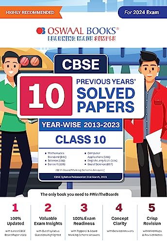 Amazon.com: Oswaal CBSE 10 Previous Years' Solved Papers, Class 10 ...