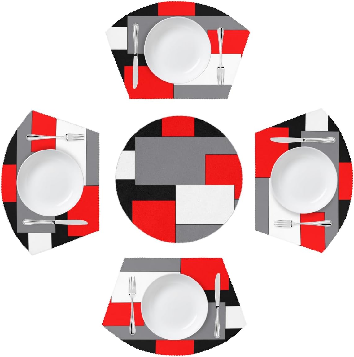 Amazon.com: DXTKWL Modern Geometric Placemats for Round Table Set of 4 ...