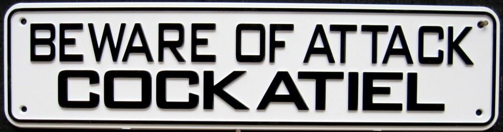 Amazon.com : Land & Sea Beware of Attack Cockatiel Sign : Pet Care ...