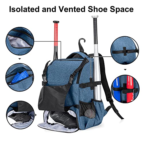 Snapklik.com : DSLEAF Baseball Backpack For 4 Bats, Softball Bag