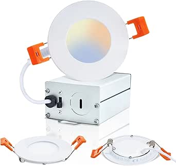 JJiuzming 3 inch Recessed Led Lights 12 Pack 6W,Recessed Lighting Ultra ...