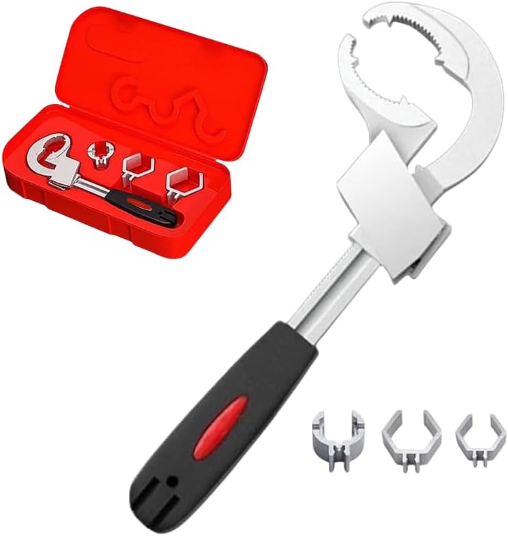 Adjustable Double-Ended Wrench Spanner- Bathroom Wrench, Universal Pipe ...