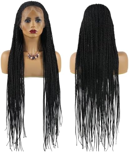 Amazon.com : Miz Barn 13X7 Lace Front Knotless Box Braided Wigs 100% ...
