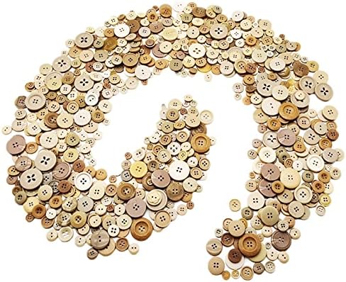 Amazon.com: 1600Pcs Light Brown Buttons for Crafts Assorted Sizes ...