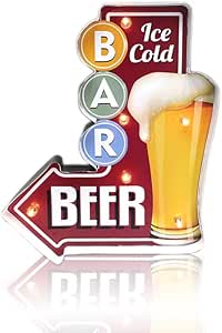 Amazon.com: yamerbo Beer Bar Metal LED Sign, Vintage Handmade Marquee ...