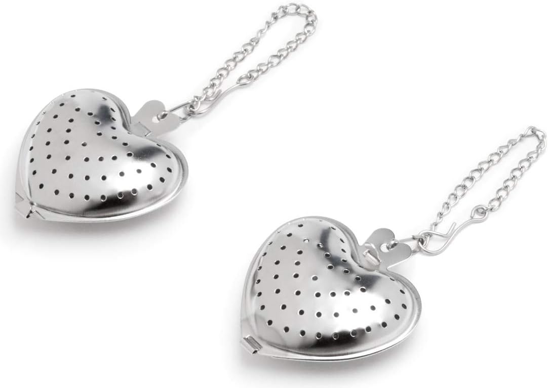 Fox Run Stainless Steel Tea Ball and Spice Infuser, Heart Shaped, Set ...