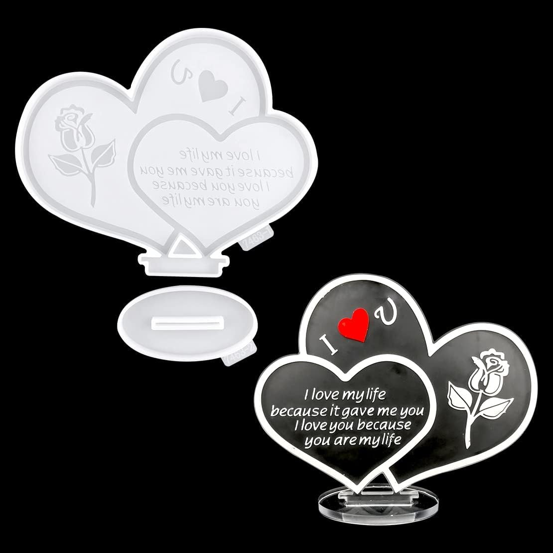 Amazon.com: DeryArcle 1 Set Love Heart Sign Resin Molds, Valentine's ...