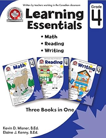 Learning Essentials Grade 4: Math, Reading, Writing, Three Books in One ...