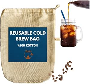 Amazon.com: (2 pack) Organic Cotton Cold Brew Coffee Bag (8x11in ...