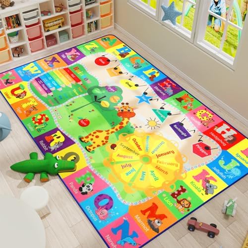 Amazon.com: HUAHOO Kids Rug Play Mat Carpet Educational and Fun Playmat ...