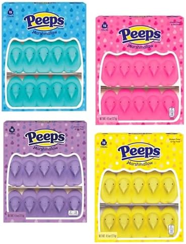 Amazon.com : PeepsMarshmallow Bunnies and Chicks, 6 Packs of Chicks and ...