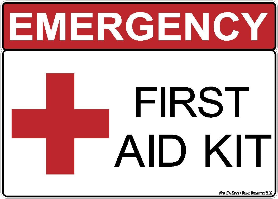 Amazon.com : Emergency First Aid Kit Cabinet Label Sticker Decal ...