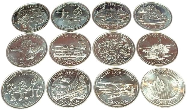 Royal Canadian Mint 1999 Canada Millennium Commemorative Quarters Set ...