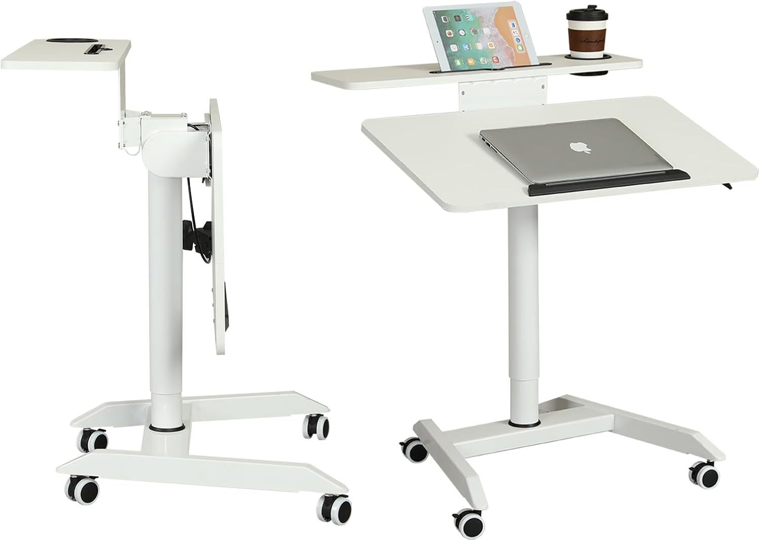 Amazon.com: TORRAINAKE Mobile Standing Desk Pneumatic Adjustable Tilt ...