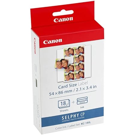 Canon KC-18IF Kit 18 impressions (papier + encre) format carte de ...