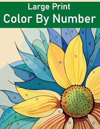 Large Print Color By Number Adult Coloring Book: Color by Number Of ...
