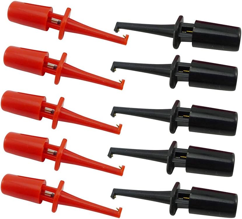 Aihasd 1.7'' Multimeter Lead Wire Kit Test Hook Clip Grabbers Test ...