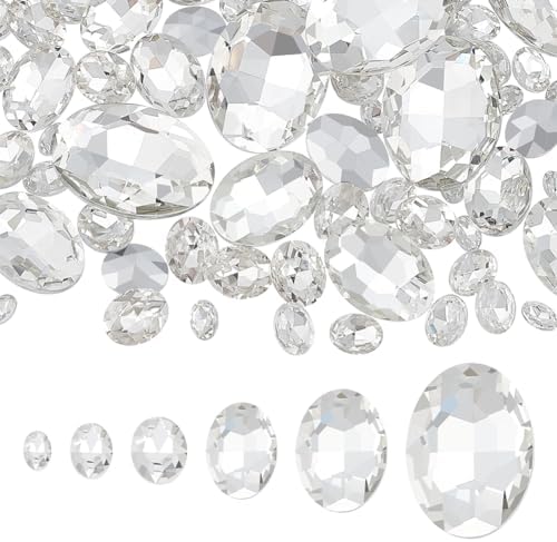 Amazon.com: FINGERINSPIRE 94 Pcs 6Sizes Crystal Glass Rhinestones Gems ...