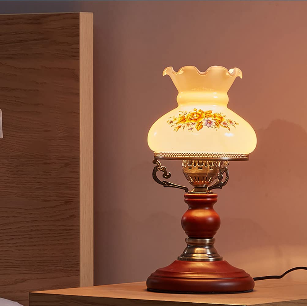 Meefad Classic Table Lamp, Mid Century Bedside Lamp with Wood Base ...