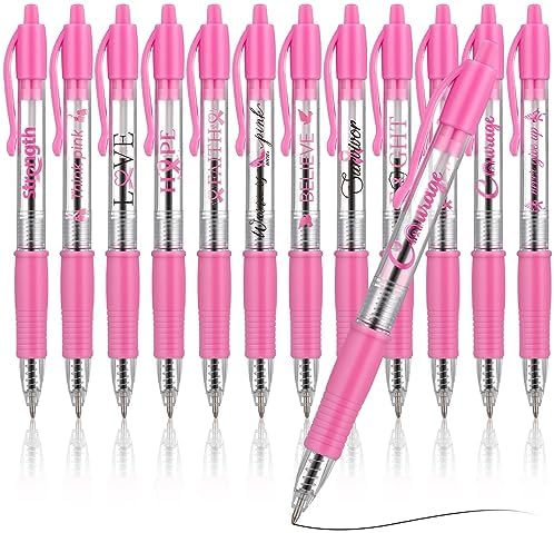 Amazon.com: Qeeenar 24 Pcs Breast Cancer Awareness Pens Bulk Pink ...