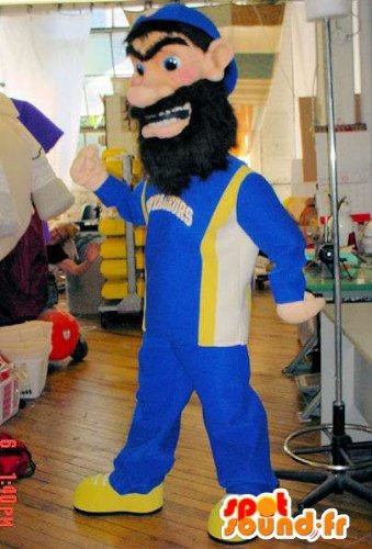 Mascot SpotSound AMAZZon customizable ogre, bearded man in a tracksuit ...