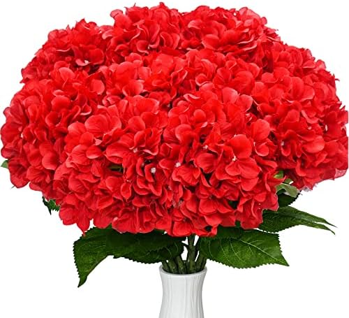 Amazon.com: JlFTOK Hydrangea Artificial Flowers, 10 Pcs Artificial ...