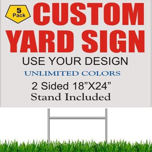 Amazon.com : Custom yard signs 5 PACK GSP 18X24 CUSTOM PRINTED "Yard ...