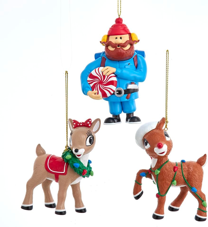 Amazon.com: Rudolph The Red Nose Reindeer® Ornaments, 3 Assorted : Home ...