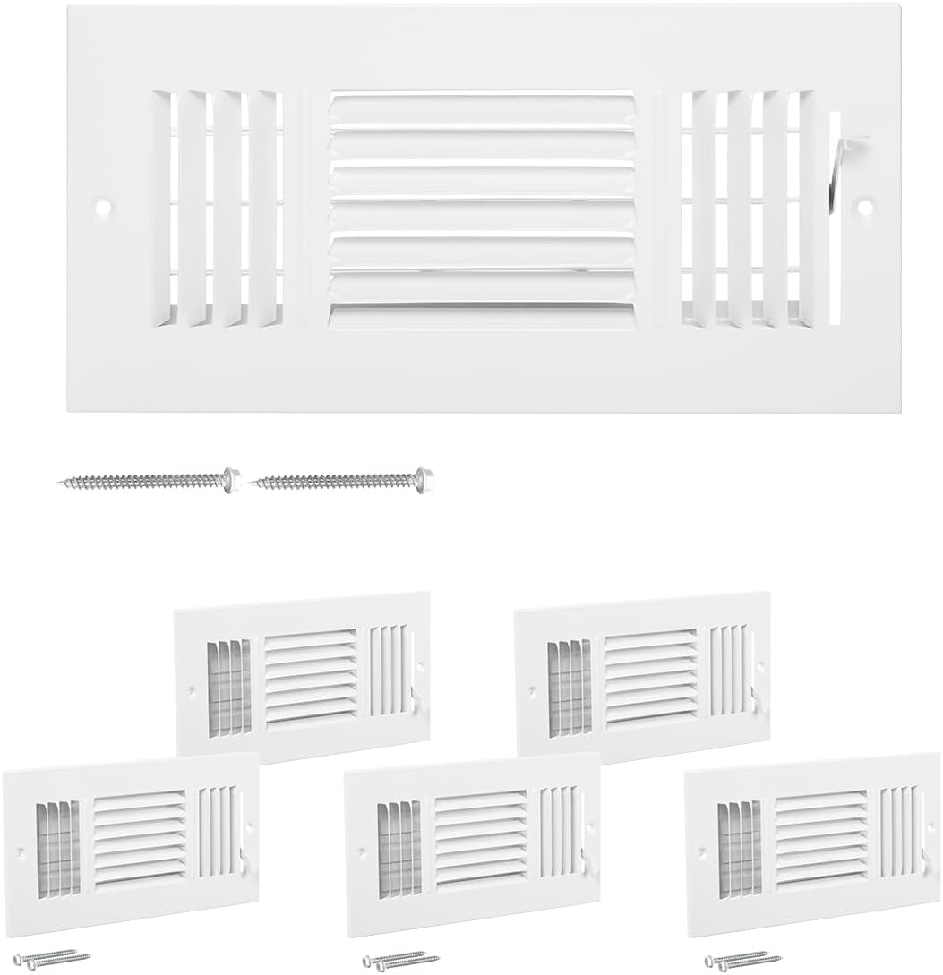 VEVOR 4 x 10 Inch Air Vent Covers, 6-Pack Return Air Vent Cover, HVAC 3 ...