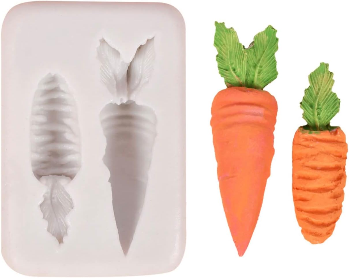 TTOA - Carrot Silicone Fondant Mould | Easter Icing Mould | 2 Cavity ...