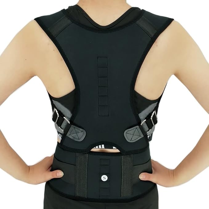 Amazon.com: Magnetic Lumbar Support Belt Full Back Brace Scoliosis ...